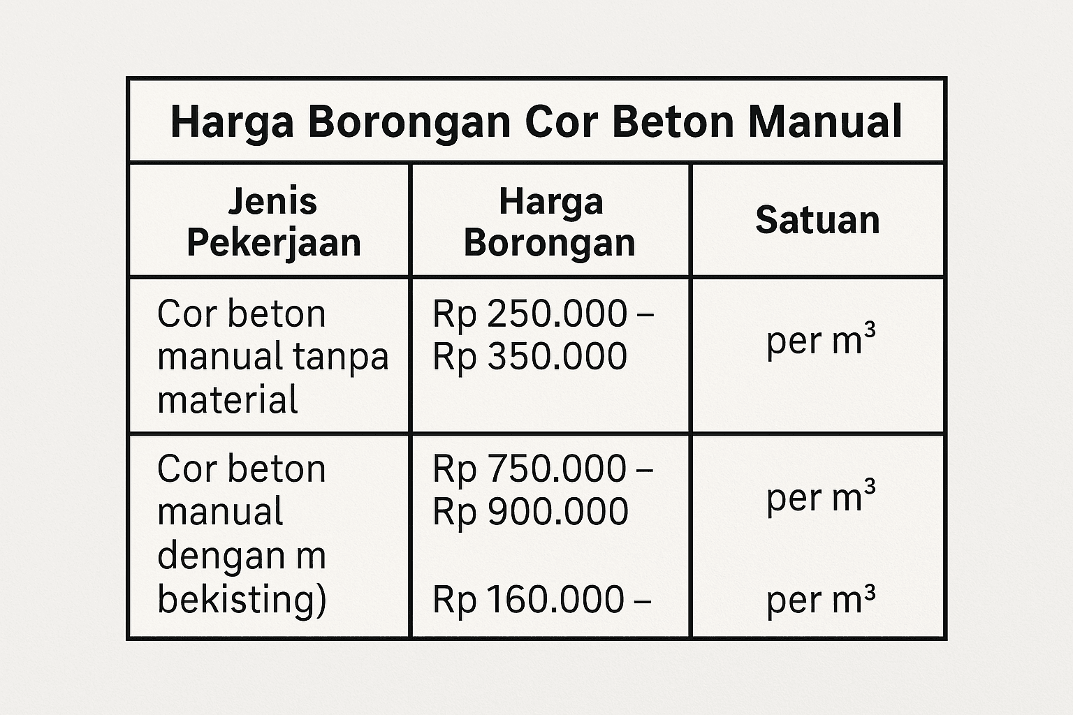 Harga Borongan Cor Beton Manual: Panduan Lengkap dan Terbaru - SN ...